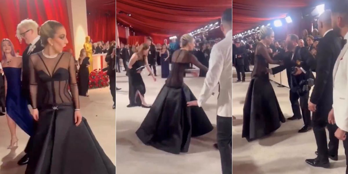 Lady Gaga Corrió A Auxiliar A Un Fotógrafo Que Se Cayó En Los Oscar